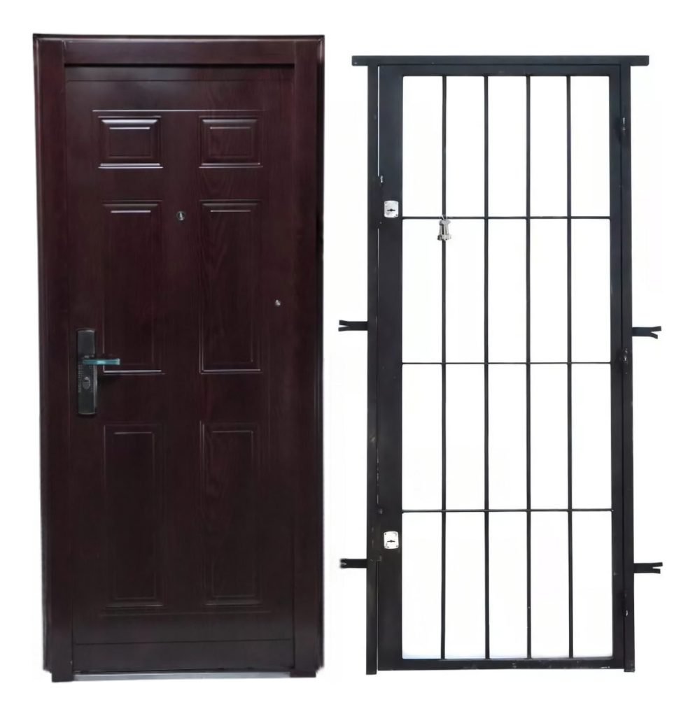 Puerta Exterior Semiblindada Con Puerta Reja Incorporada – Tienda Waluminio